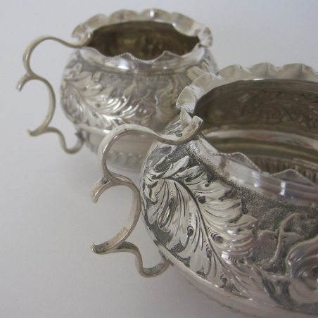 Pair of Victorian Silver Bachelor Size Sugar and Cream (1895)