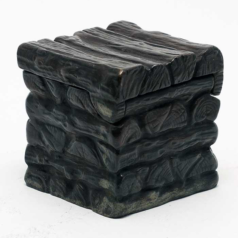 Bronze Copy of a Novelty Victorian Pig and Pigsty Inkwell Statue