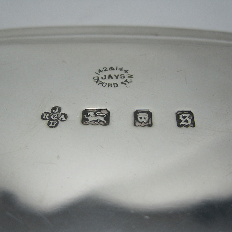 Silver Square Shaped Salver Chippendale Style Raised Border (1933)