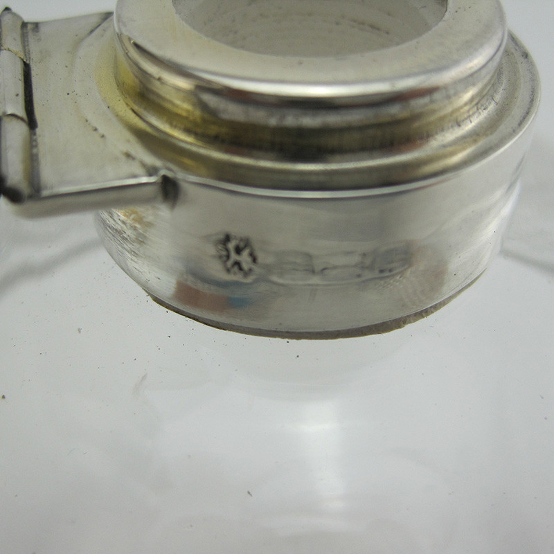 Edwardian Silver Top Perfume Bottle with Hinged Embossed Garland and ...