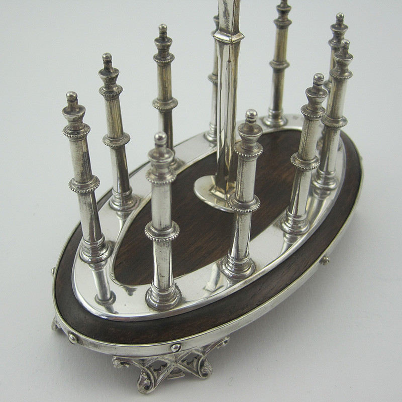Unusual Gothic Style Victorian Oak and Silver Plated Toast Rack (c.1890)
