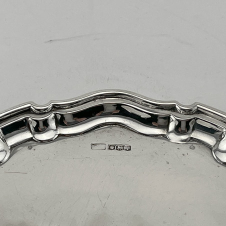 Sterling Silver Salver with Raised Chippendale Style Border (1926)