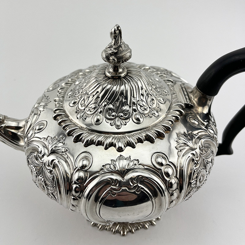 Victorian Sterling Silver Tea Pot in an Inverted Pear Shape (1892)