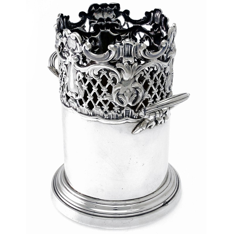 Decorative Antique Silver Wine Bottle Stand (c.1902)