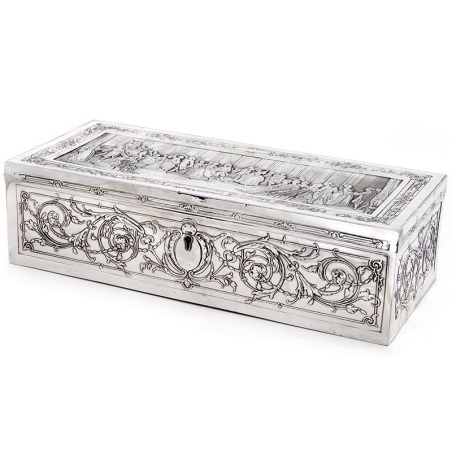 Victorian Walker & Hall Electrotype Silver Plate Grand Ball Box (c.1890)