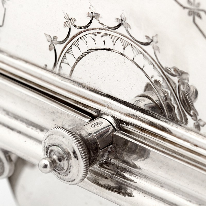 Antique Victorian Silver Plate Revolving Double Section Lidded Serving Dish