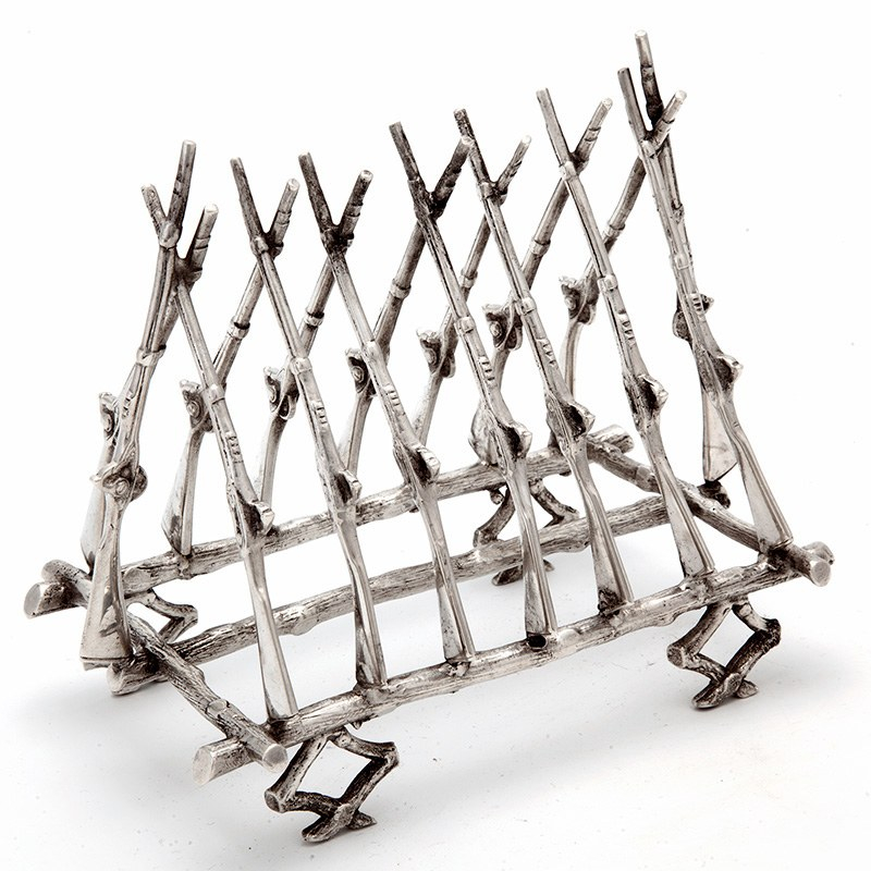 Victorian Silver Plated Six Division Rifle Toast Rack (c.1890)
