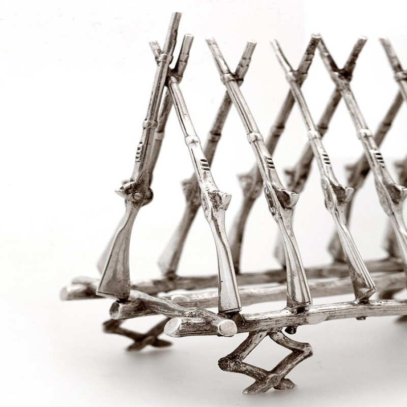Victorian Silver Plated Six Division Rifle Toast Rack (c.1890)