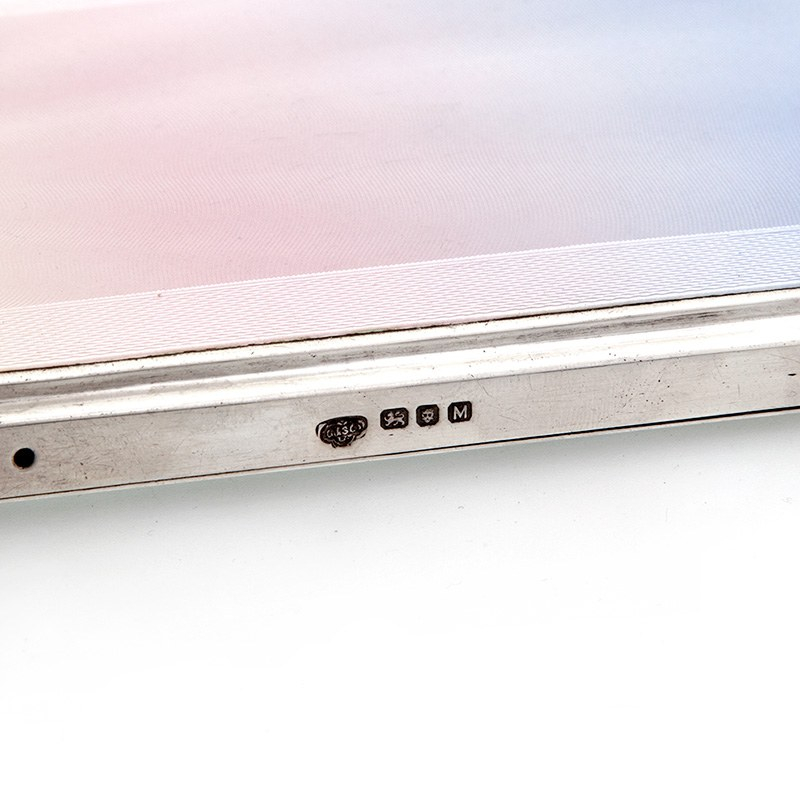 Silver and Guilloche Enamel Hand Mirror with an Unusual Graduated ...