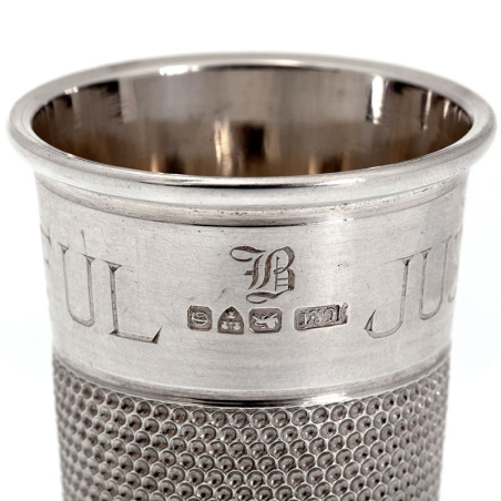 Just a Thimble Full Antique Chester Silver Spirit Measure (1904)