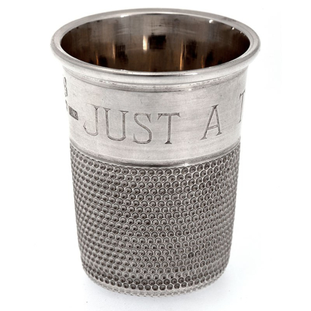 Just a Thimble Full Antique Chester Silver Spirit Measure (1904)