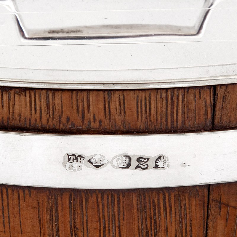 Victorian Oak and Silver Plate Butter Dish with Tab Handles by Thomas ...