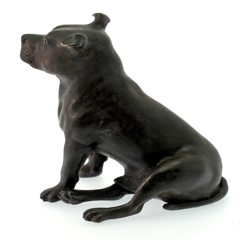 Fine Bronze Figure of A Staffordshire Bull Terrier Statue