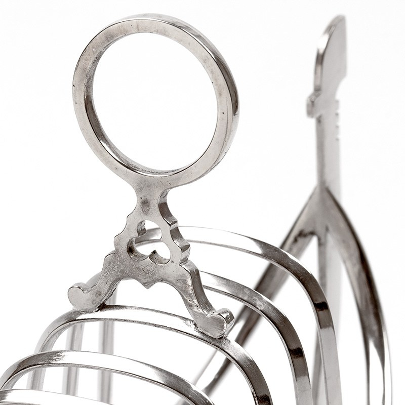 Large Late Victorian Silver Plated Gondola Shaped Toast Rack