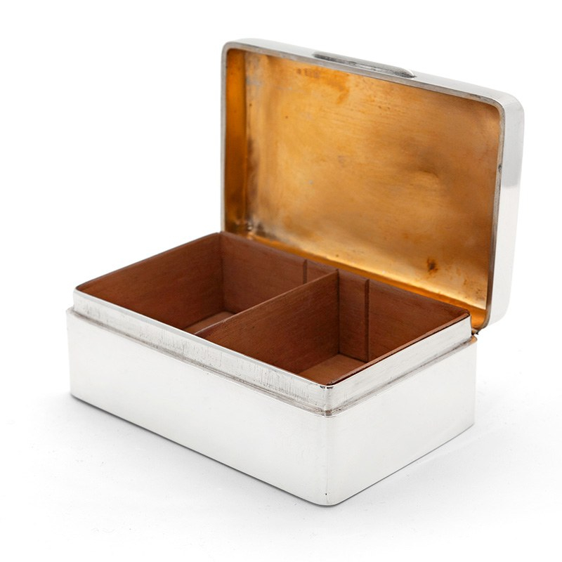 Simple Style Harrods Silver Cedar Lined Cigarette or Cigar Box