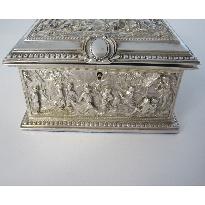 Victorian Electroformed Box with Figural Hunting Scenes (c.1890)
