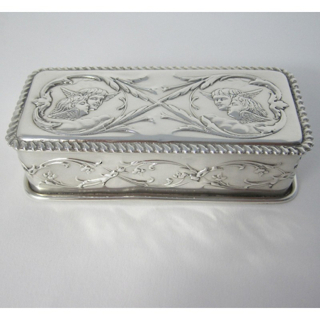 Victorian Chester Silver Box Decorated with Cherubs (1897)