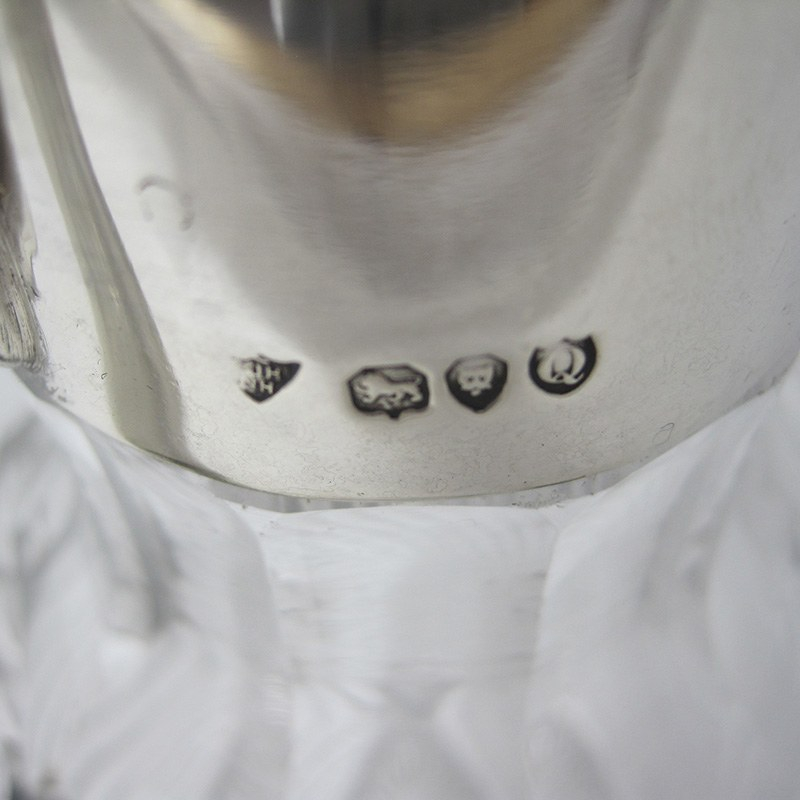 Victorian Silver Mounted Claret Jug with Clear Glass Ovoid Shape Spiral ...