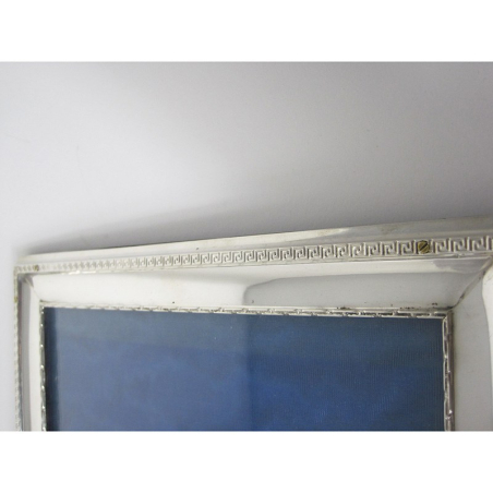 Edwardian Silver Photo Frame with Greek Key Pattern Border (1908)