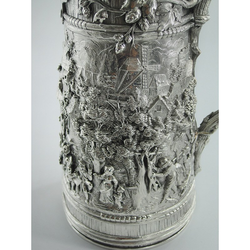 Fine Quality Victorian Electrotype Silver Plated Stein Beer Jug