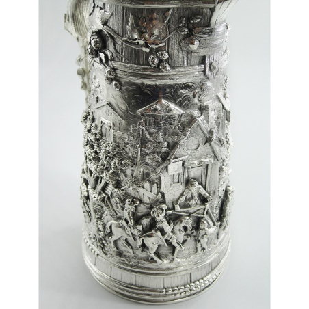 Fine Quality Victorian Electrotype Silver Plated Stein Beer Jug